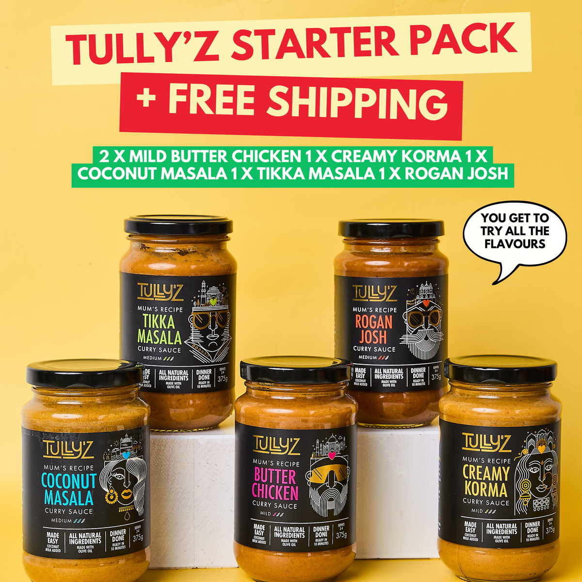 Tully’z Starter Pack | 5 All-Natural Curry Sauces – Tully'z Kitchen